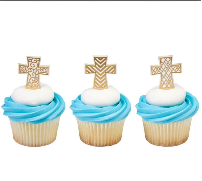 Cross Cupcake Toppers / Baptism Cross Cupcakes / First - Etsy