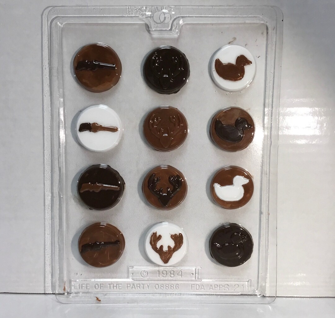 Hunter Candy Mold / Round Hunting Icons / Rifle,duck, Deer Head Mold ...