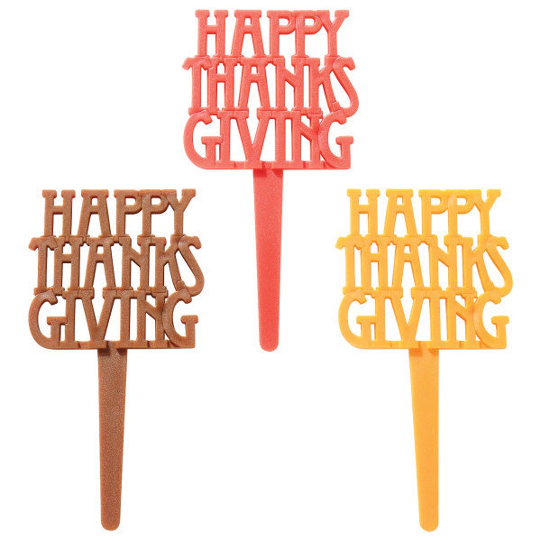 Thanksgiving Picks Happy Thanksgiving Cupcake Toppers Food Picks for ...