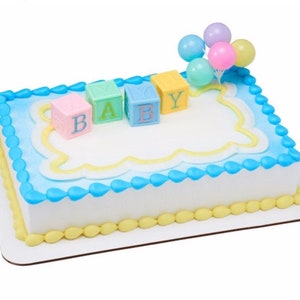 Baby Block Cake Topper / Baby Shower Cake Kit / Baby's First Birthday ...