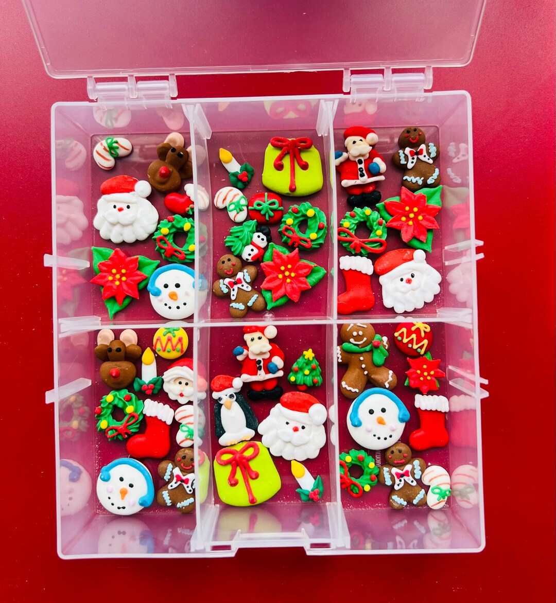 Its Christmas Time Royal Icing Pieces Case/ Christmas Icing Toppers ...