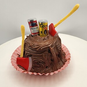 Happy Birthday Axe Throwing Party / Axe Throwing Cupcake Kit / Axe and ...