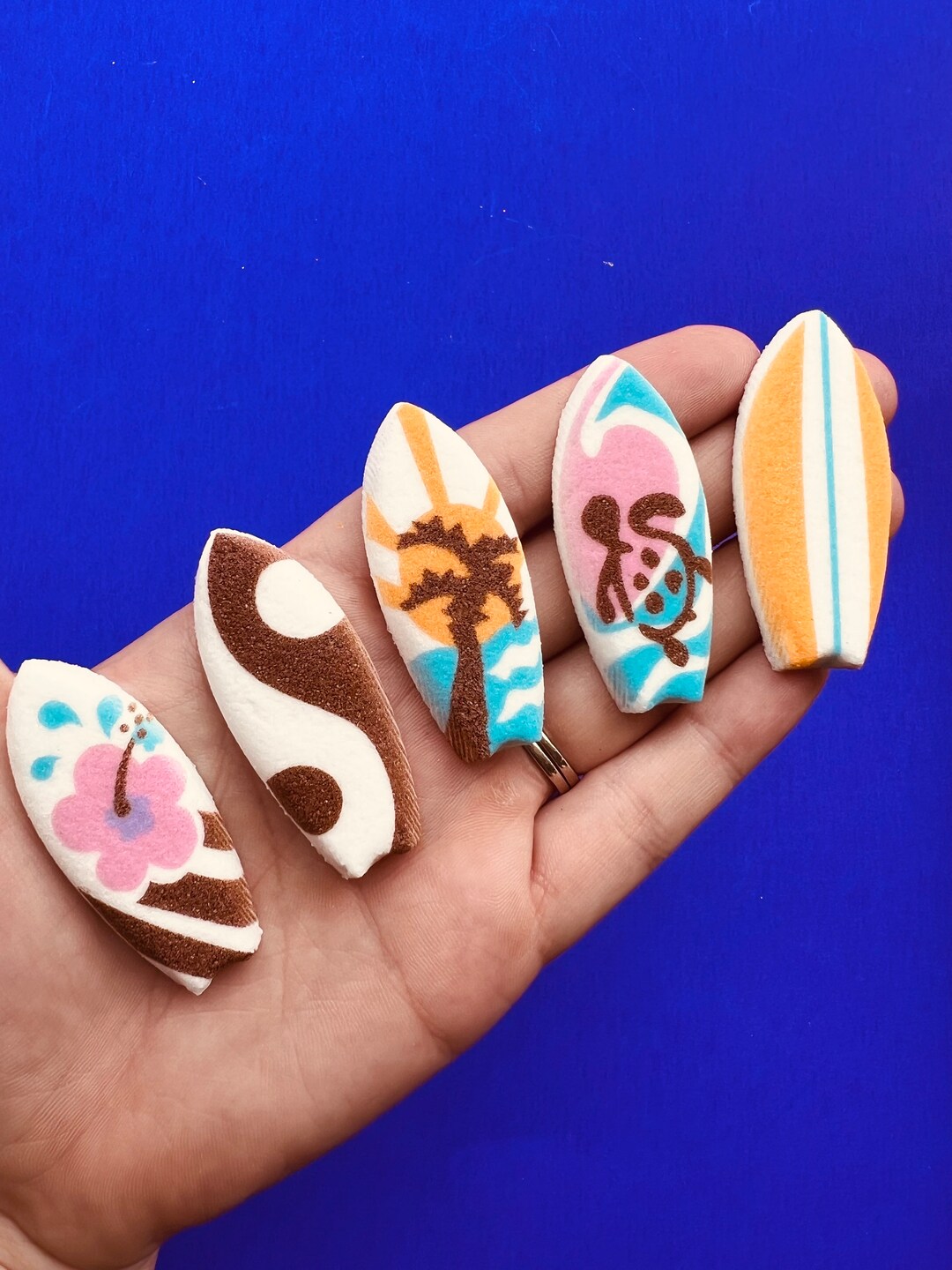 Surfboard Sugar Pieces / Edible Beach Toppers / Cupcake Toppers / Sugar ...