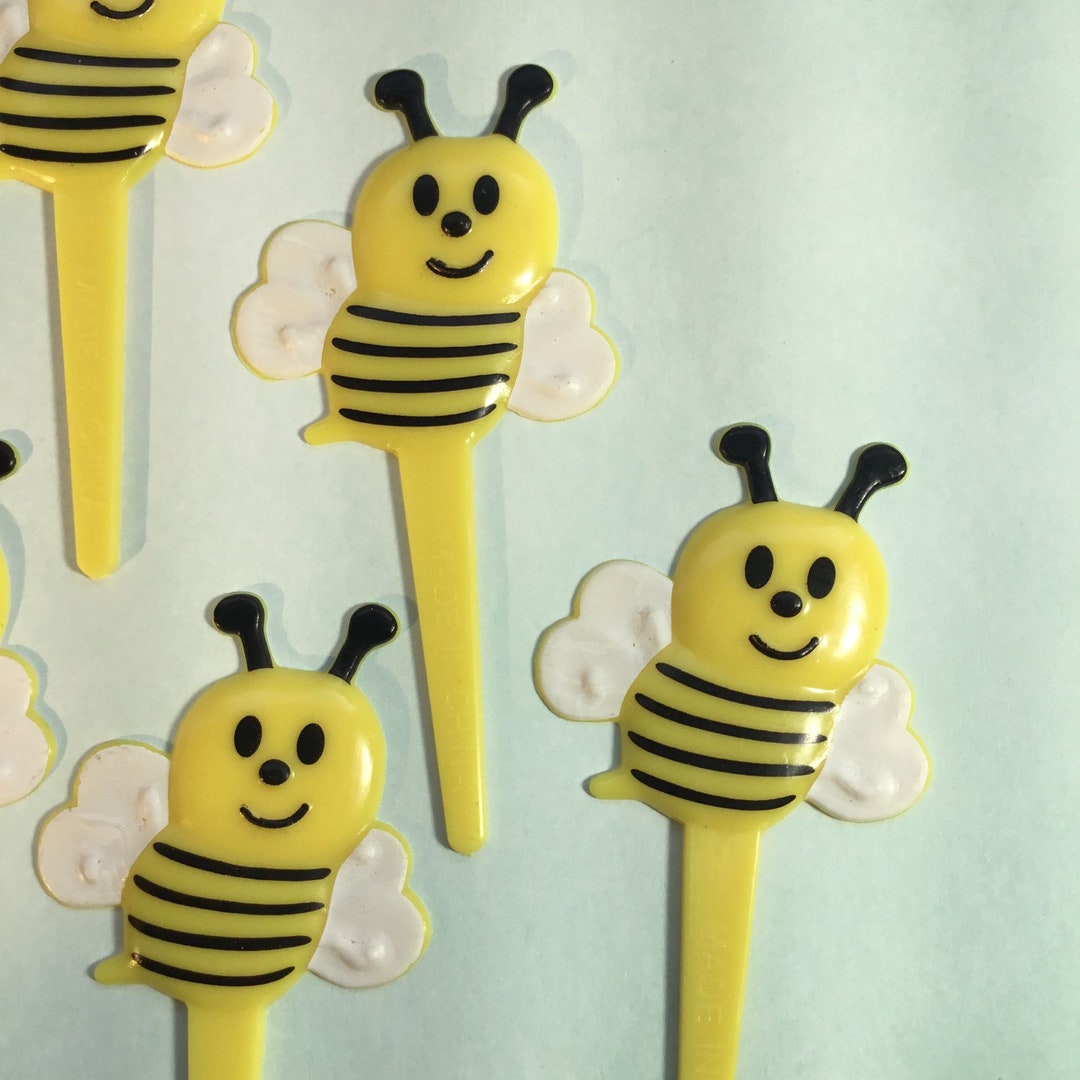 Bumble Bee Cupcake Picks 12 - Etsy