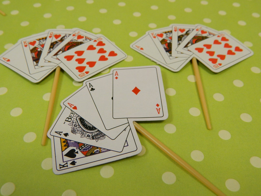 12 Playing Cards Picks, Card Party Decorations, Casino Parties, Casino ...