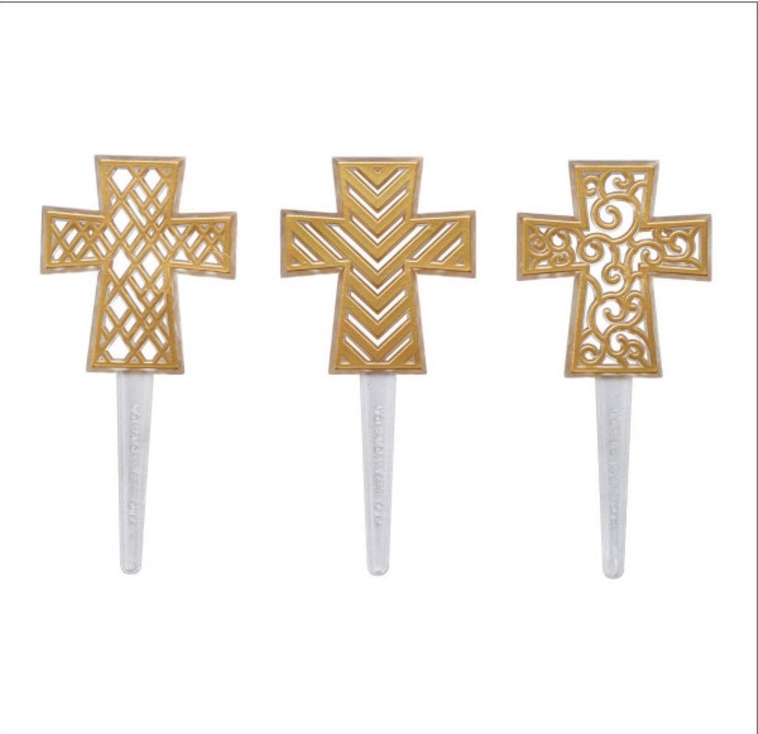 Cross Cupcake Toppers / Baptism Cross Cupcakes / First Communion Cross ...