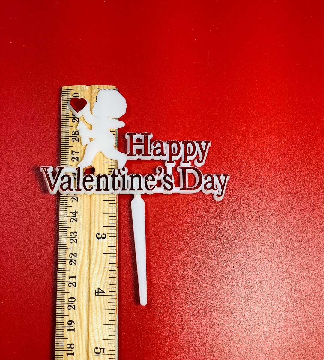 Happy Valentine's Day Script With Cupid Cupid Angel of Love on Cake ...