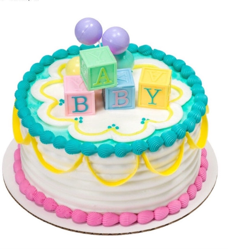 Baby Block Cake Topper / Baby Shower Cake Kit / Baby's - Etsy