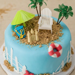 Beach Cake Kit / Vacation Beach Cake / Summer Birthdaycake / Fun in the ...