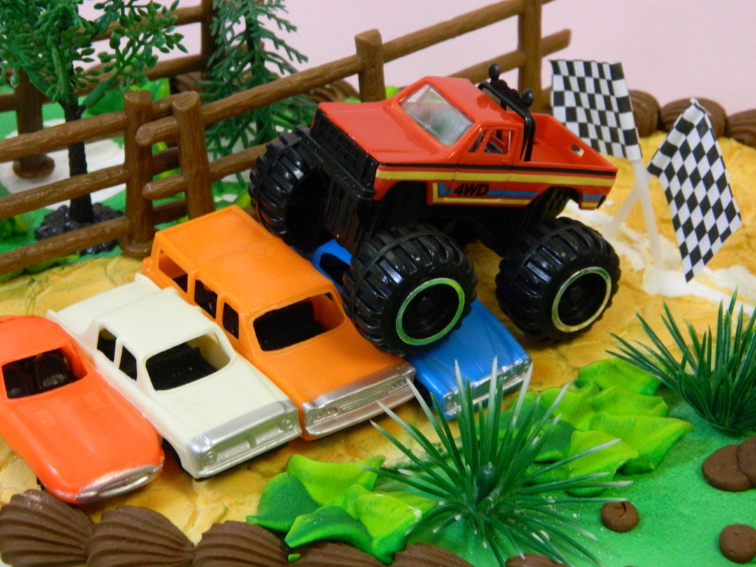 Monster Truck Cake Kit / Big Truck Crushing Cars Birthday / DIY Easy ...