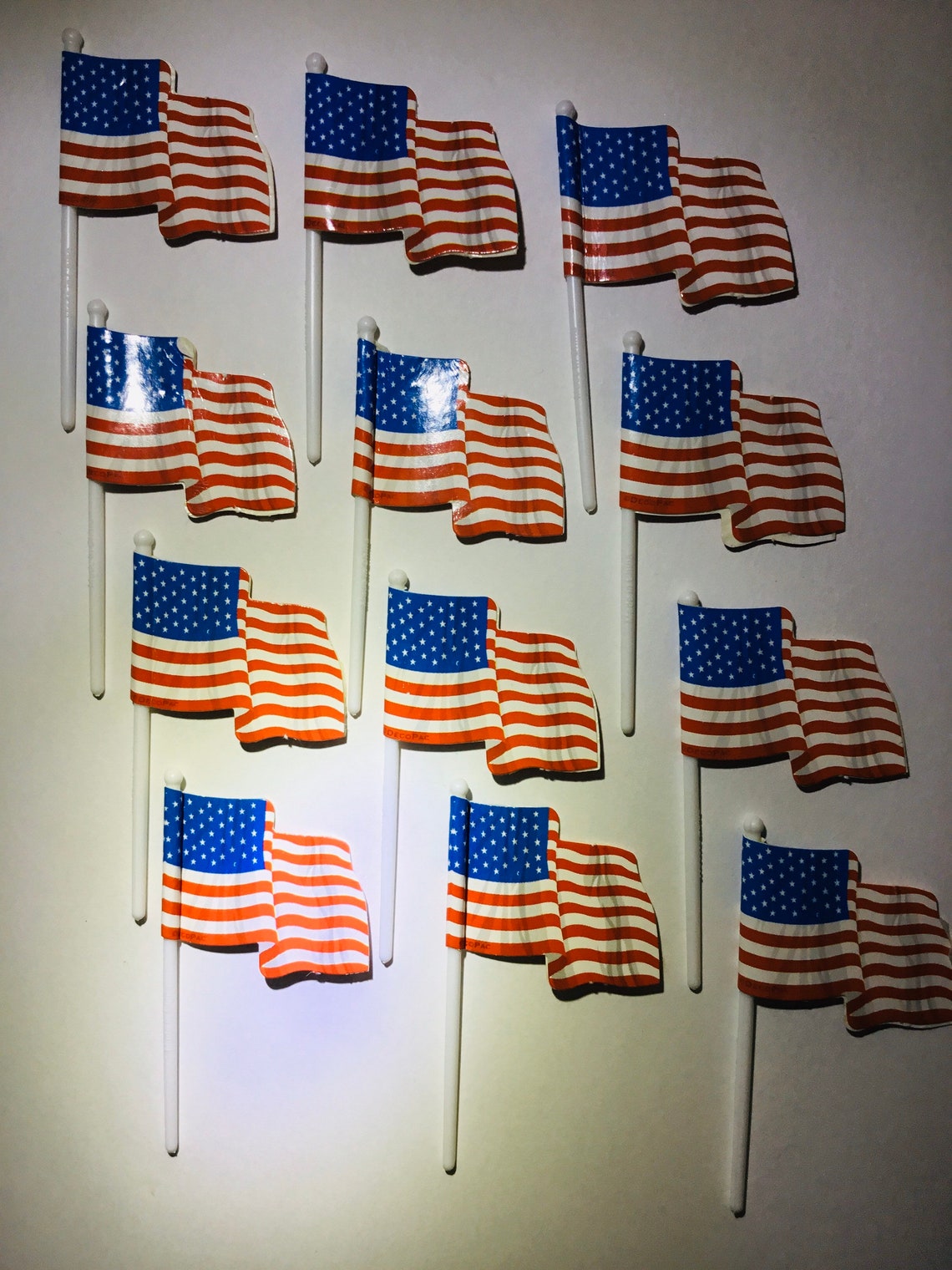 American Flag 12 Picks / American Flag Food Picks / Memorial - Etsy