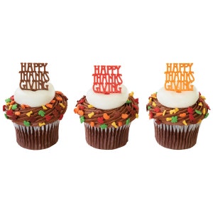 Thanksgiving Picks Happy Thanksgiving Cupcake Toppers Food Picks for ...