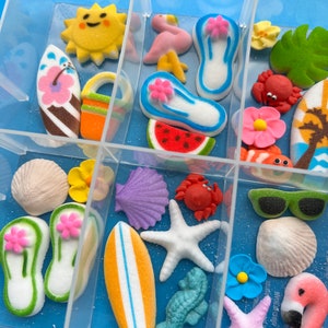 Beach Time Fun Edible Icing Deco Set With Case Under the Sea Sugars ...