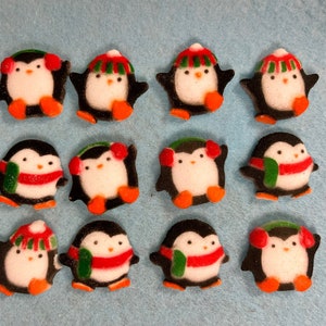 Penguin Sugars Holiday Sugar Toppers Playful Penguins - Etsy