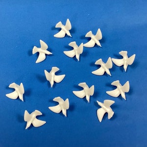 Mini White Doves Decorations Wedding or Anniversary Cupcake Topper ...