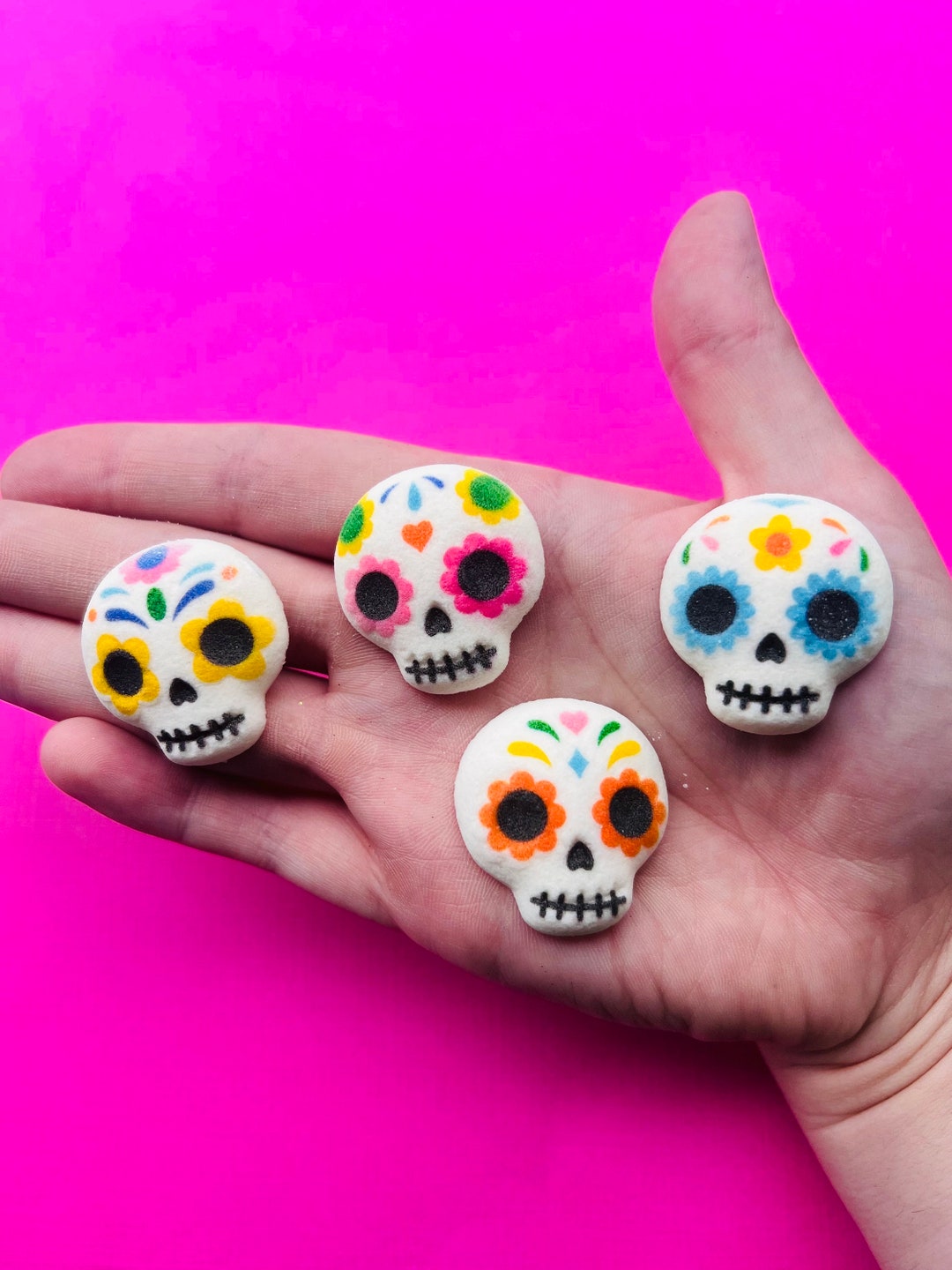 Day of the Dead Sculls 8 / Halloween / Bright Color Sculls / Edible ...