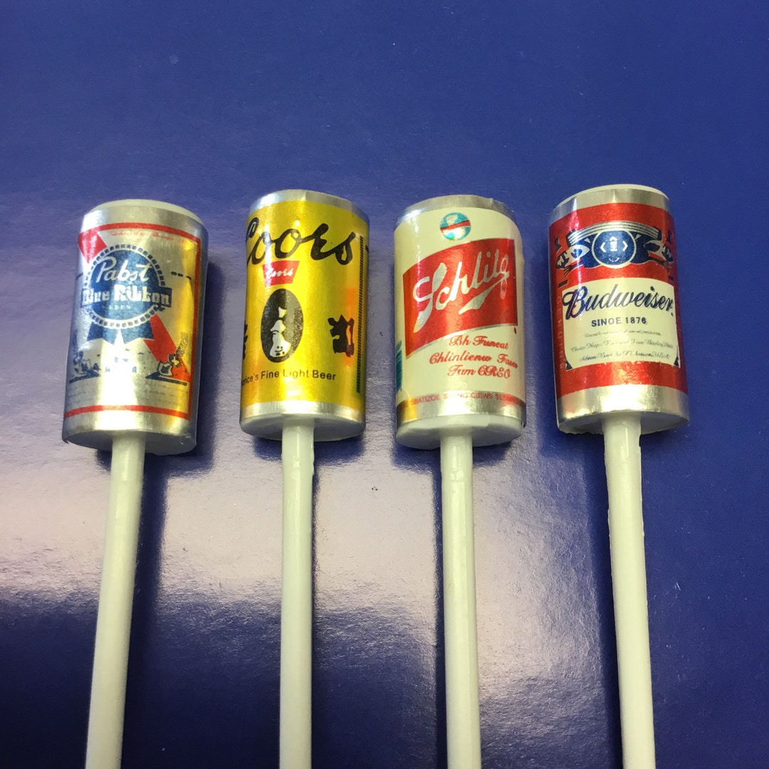 Beer Cupcake Toppers / 12 Beer Can Picks / Miniature Beer Can Picks set ...