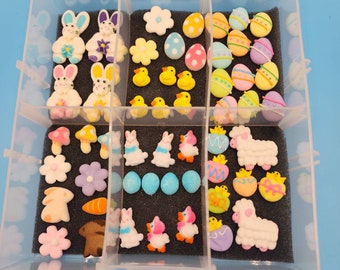 Easter Edible Icing Deco Set With Case / Easter Sugars / Easter Bunny ...