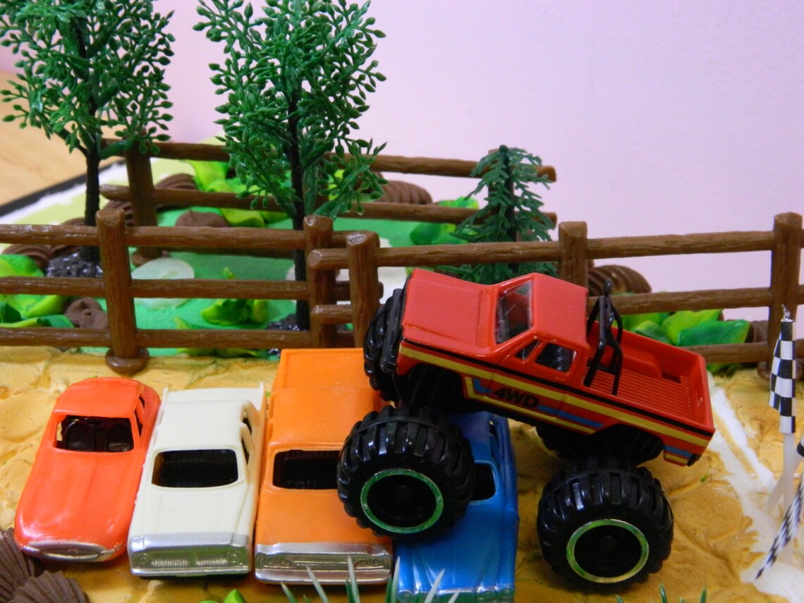 Monster Truck Cake Kit / Big Truck Crushing Cars Birthday / - Etsy