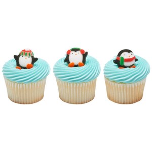 Penguin Sugars Holiday Sugar Toppers Playful Penguins - Etsy