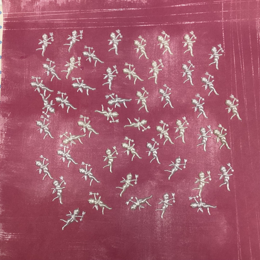 Tiny Angels for Crafts and Card Making / Mini Cherubs With Bow and ...