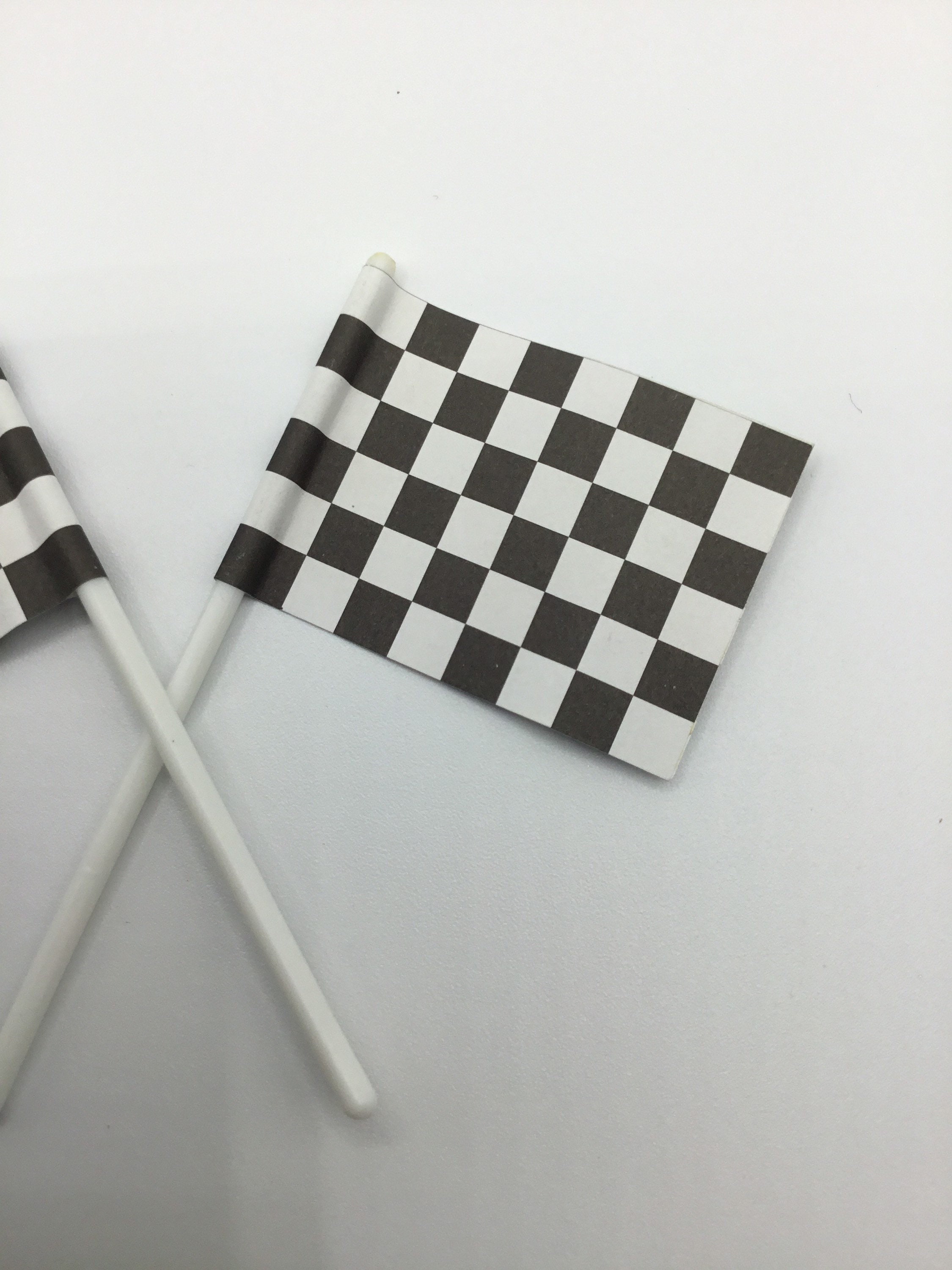 Racing Flag Pick / Black and White Checkered Flags / 12 Racing - Etsy