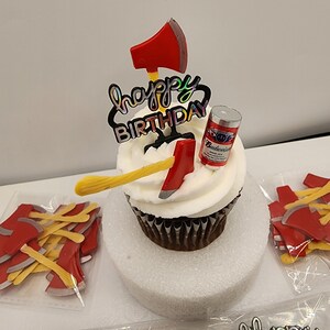 Happy Birthday Axe Throwing Party / Axe Throwing Cupcake Kit / Axe and ...