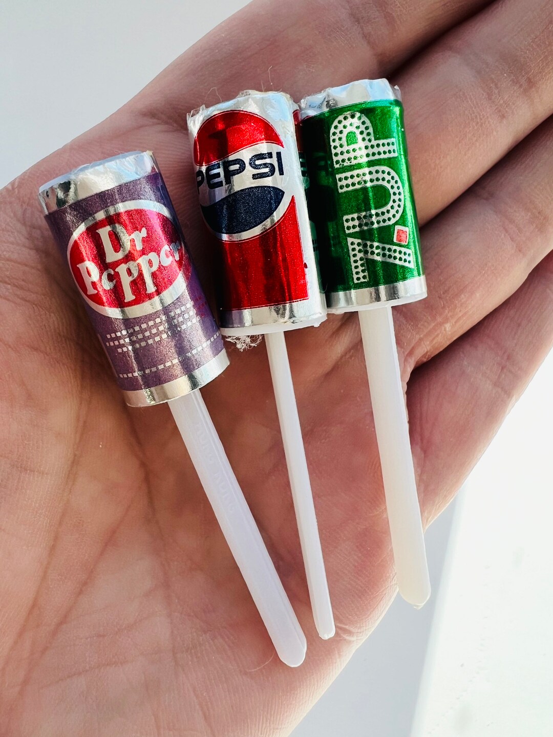 Soda Can Cupcake Toppers / 12 Soda Retro Can Picks / Miniature Soda Can ...