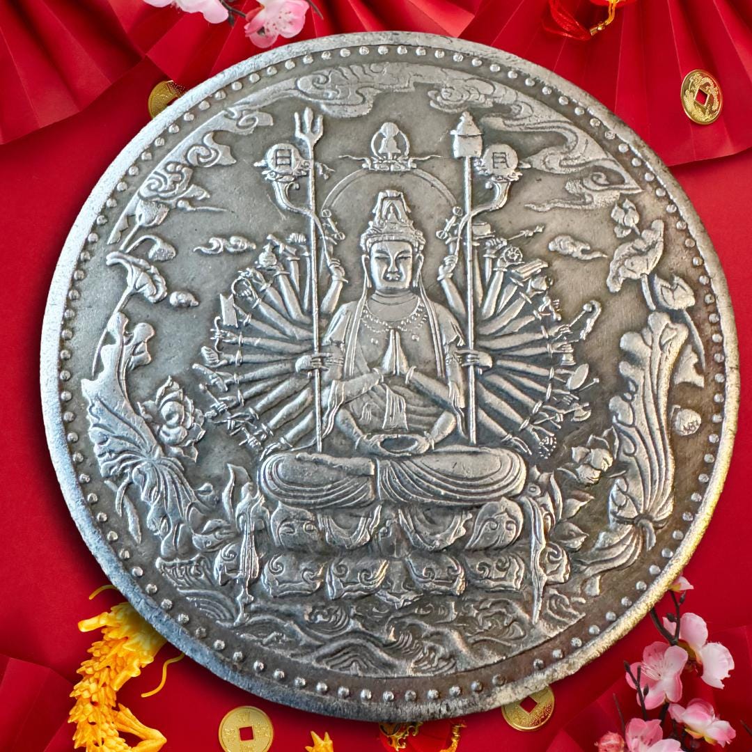 Thousand Hand Guanyin Coin: Tibetan Buddhist Amulet | Metta-blessed ...