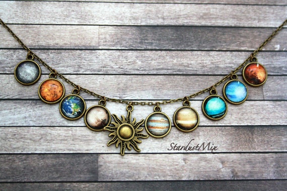 Boho Necklace With the the Solar System Planets Chain - Etsy