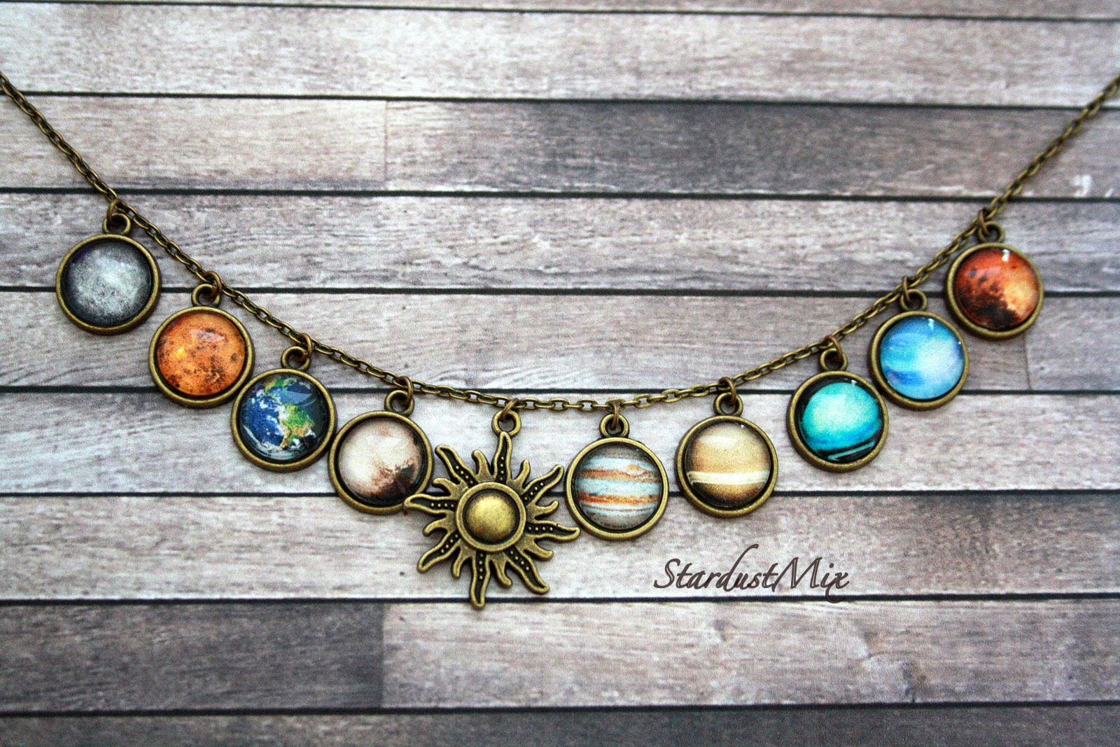 Boho Necklace With the the Solar System Planets Chain | Etsy