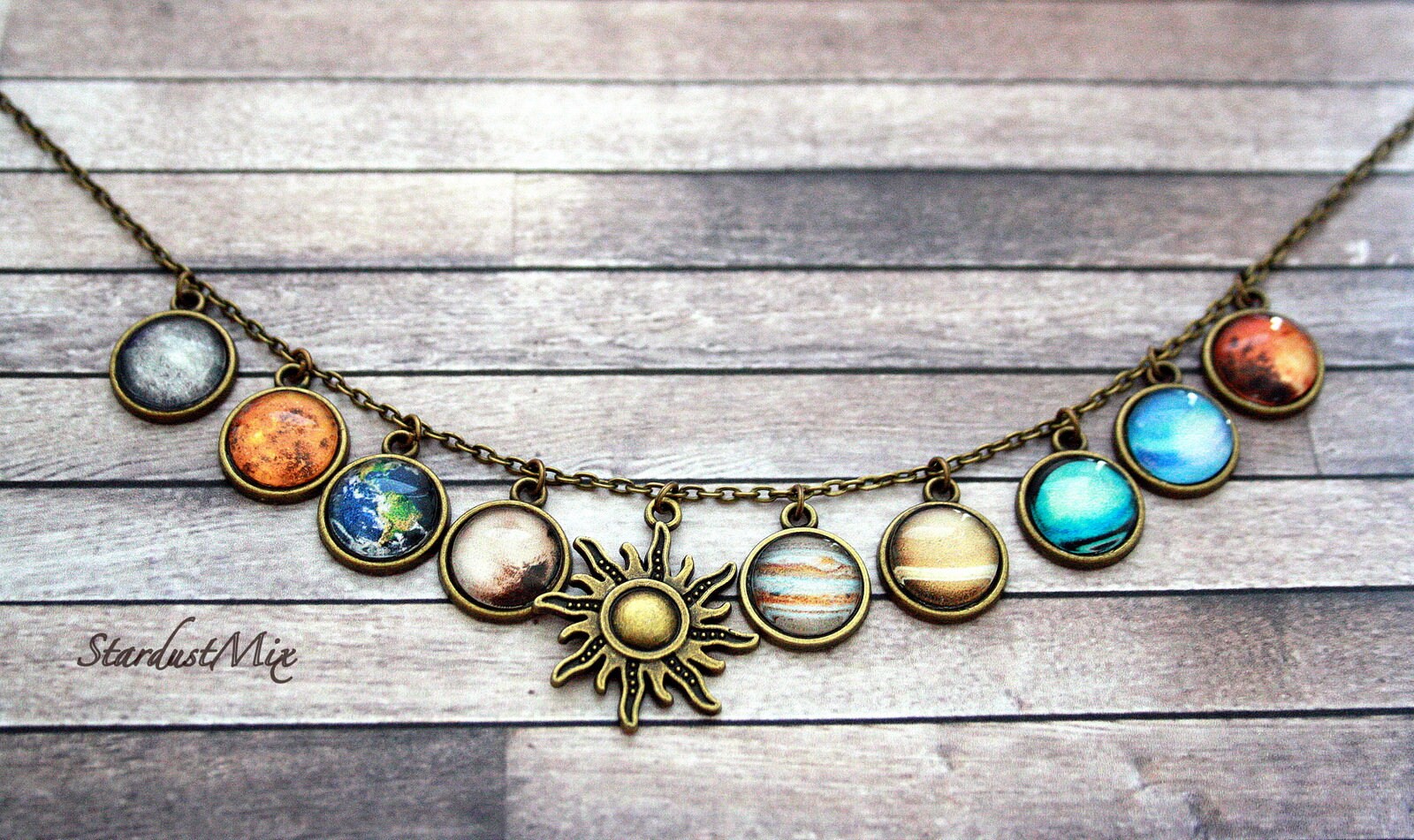 Boho Necklace With the the Solar System Planets Chain | Etsy
