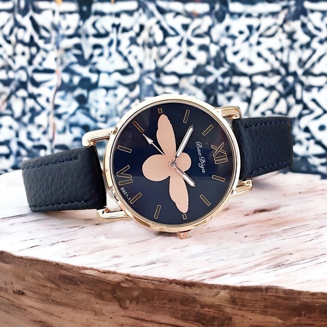 Watches for Women With Elegant Honey Bee Design/navy Blue Dress Watch ...