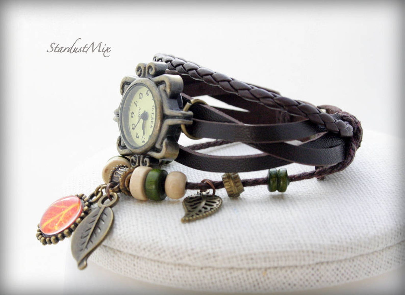 Womens Watch Leather Bracelet Vintage Watch Style Boho - Etsy