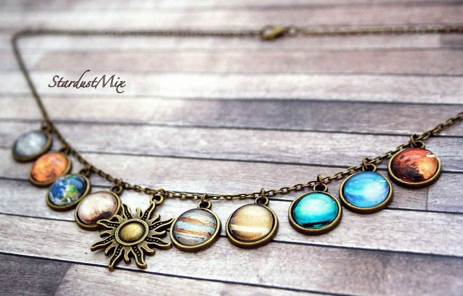 Boho Necklace With the the Solar System Planets Chain | Etsy