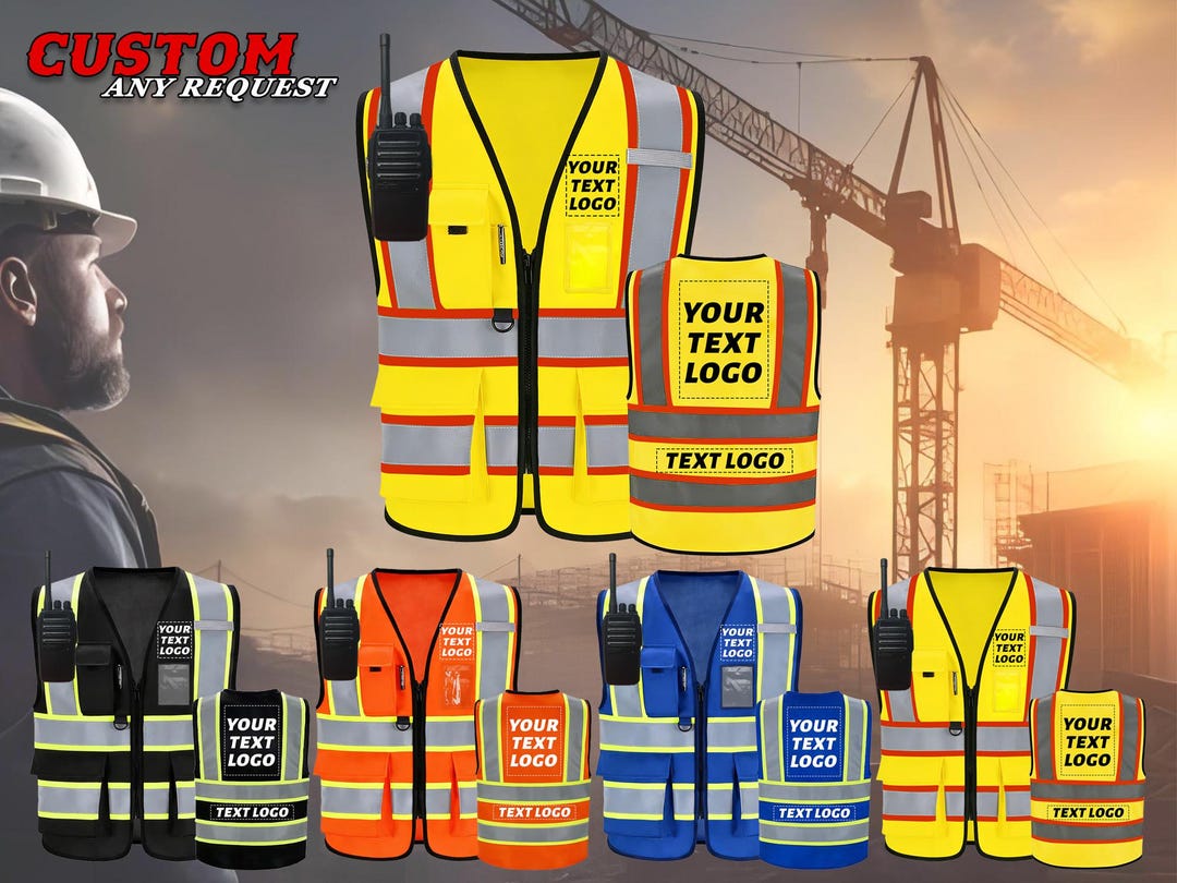 Custom Safety Vest, High Visibility Reflective Personalized Vests With ...