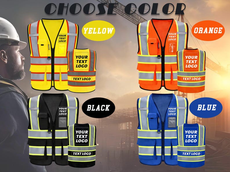 Custom Safety Vest, High Visibility Reflective Personalized Vests With ...