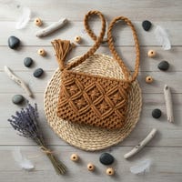 Macrame Bag Boho Style With Fringes Made It With Ecological Cotton ...