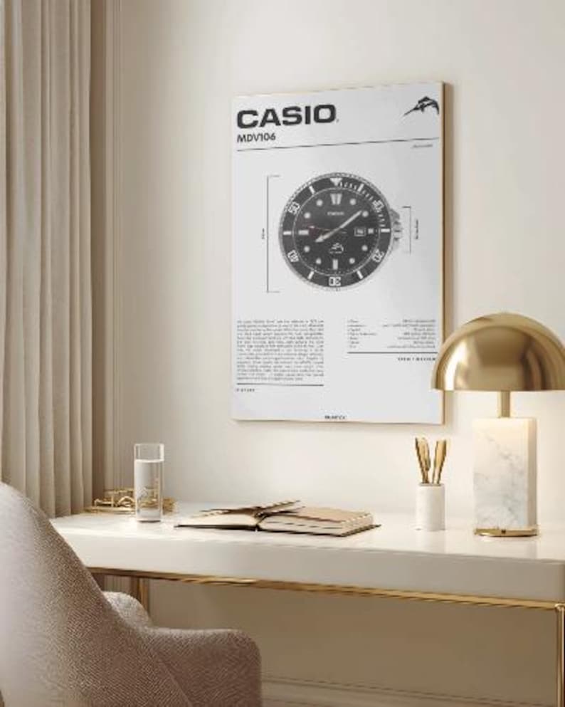 MDV106 Casio Duro Art Print – Modern Watch Poster, Vintage Home Decor ...
