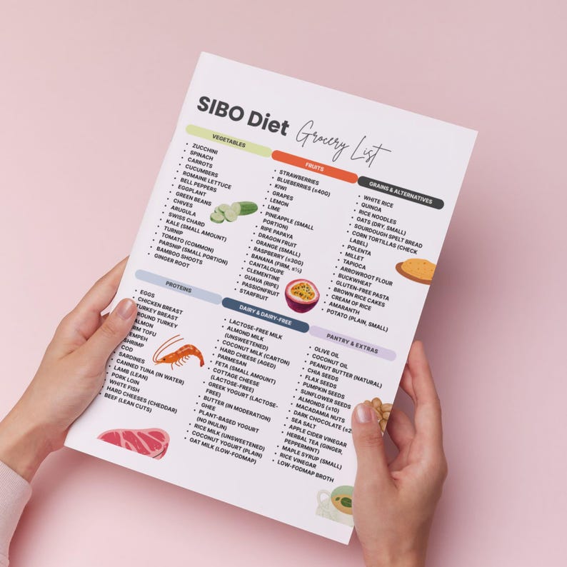 SIBO Diet Grocery List, Fodmap Food Chart, SIBO Meal Plan, Gut Health ...