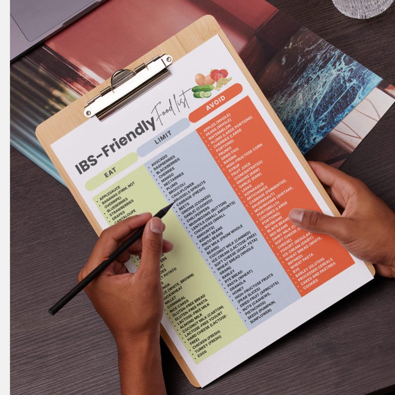 IBS Friendly Food List, Low FODMAP Diet Chart Printable, Ibs Grocery ...