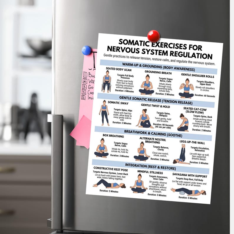 Somatic Exercises for Nervous System Regulation, Vagus Nerve Poster ...