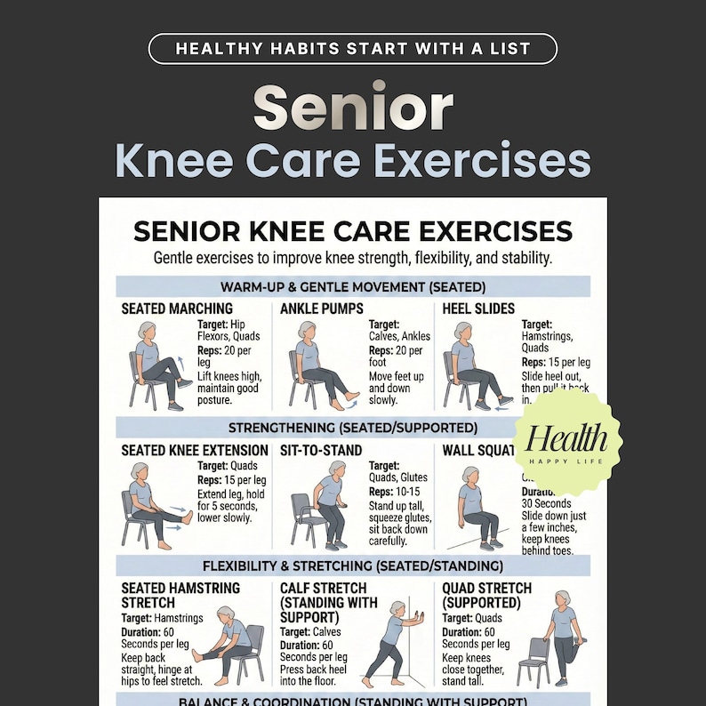 Knee Exercises for Seniors, Chair Exercises for Seniors, Exercise ...