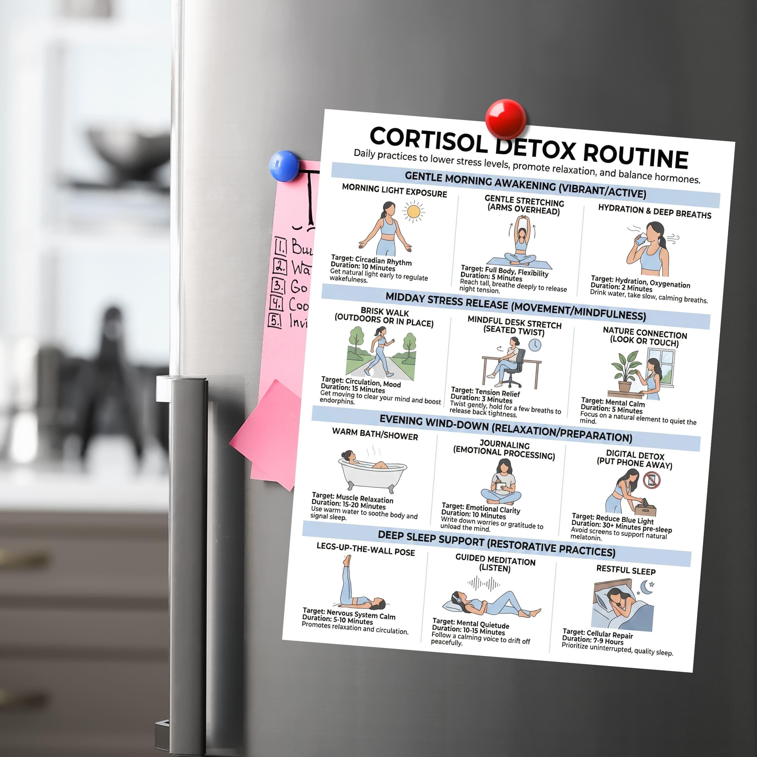 Cortisol Detox Plan, Stress Management Poster, Balanced Healing ...