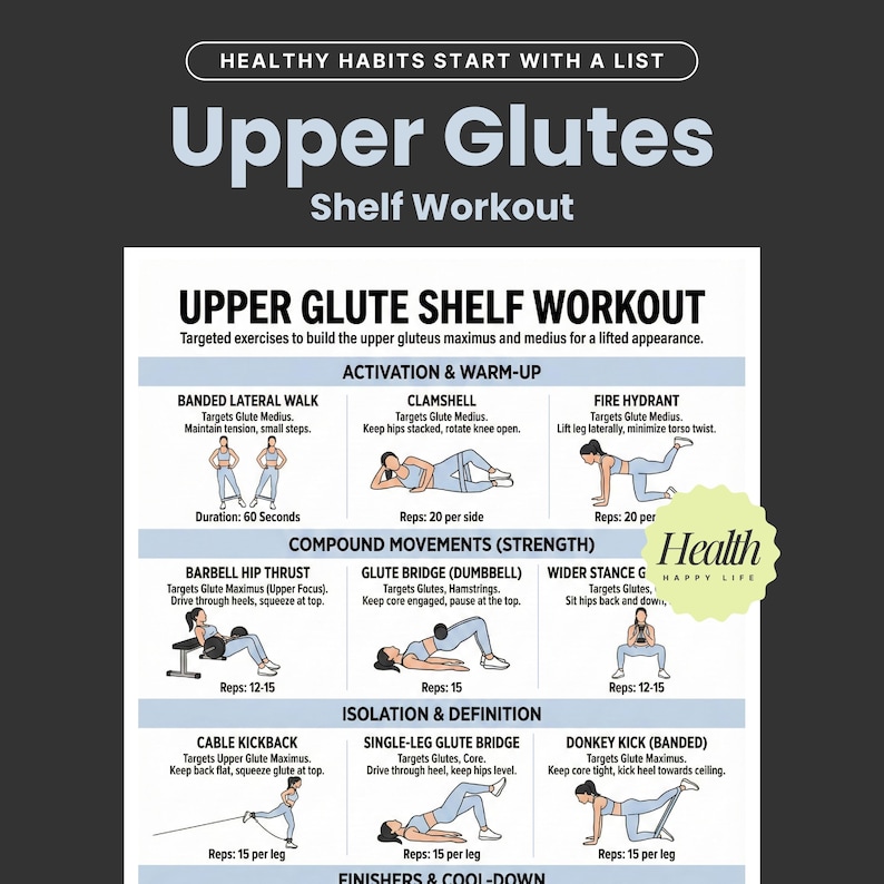 Upper Glute Exercises, Glute Workout, Band Workout, Leg Day Exercises ...