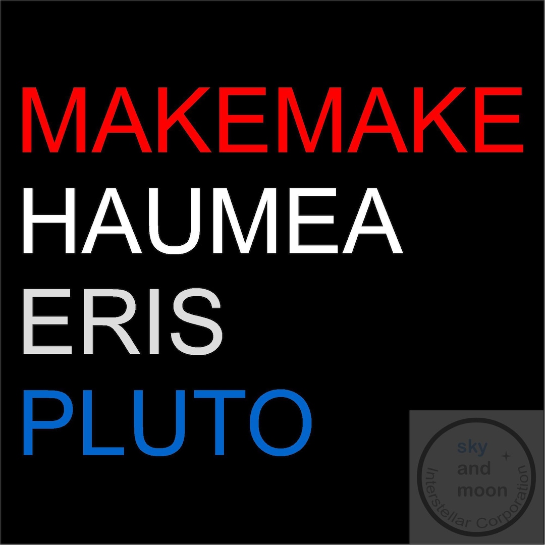 Space Planets Dwarf Makemake Haumea Eris Pluto Image File JPEG - Etsy
