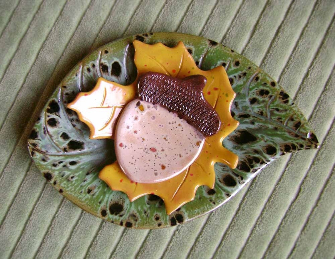 Tiny Acorn Ceramic Dish, Teacher Gift, Bowl, Catchall, Jewelry, Ring ...