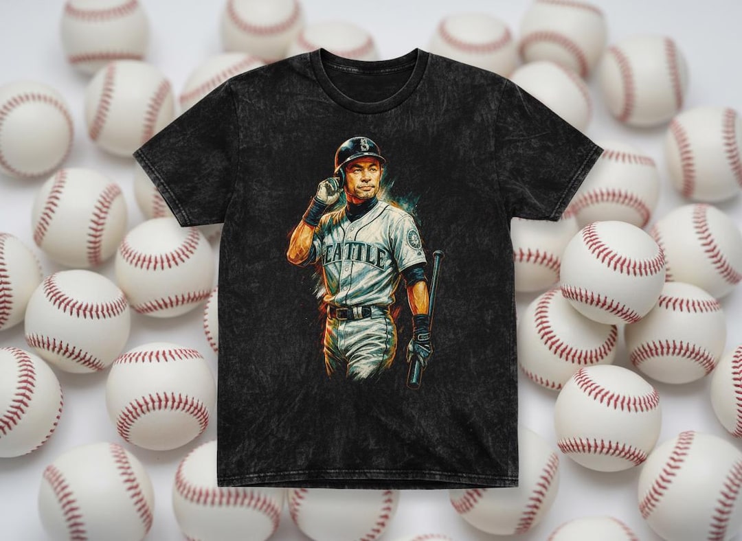 Vintage Ichiro Suzuki Baseball Stone Washed Acid Fan Shirt: 90s Style ...