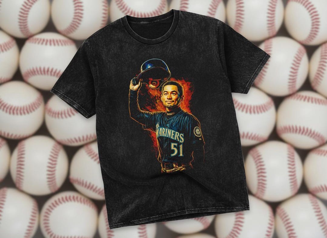 Vintage Ichiro Suzuki Baseball Stone Washed Acid Fan Shirt: 90s Style ...
