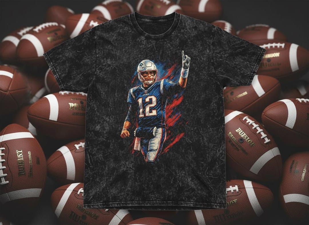 Vintage Tom Brady Football Stone Washed Acid Fan Shirt: 90s Style Gift ...